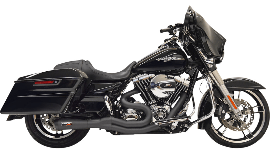 Bassani Mega Road Rage II 2-into-1 Exhaust Kit Black 4" Mid Harley Tou ...