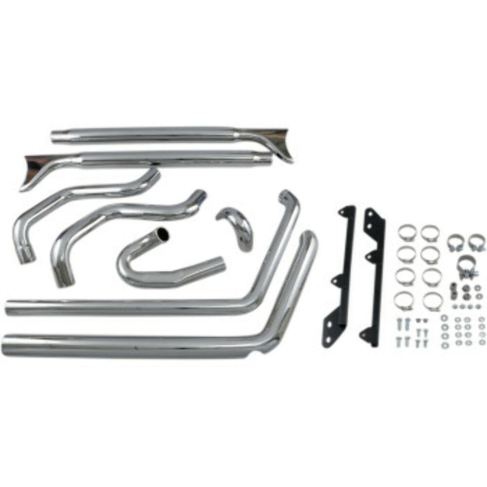 Bassani 33" Chrome Fishtail True Dual Exhaust System Pipes Harley Soft ...