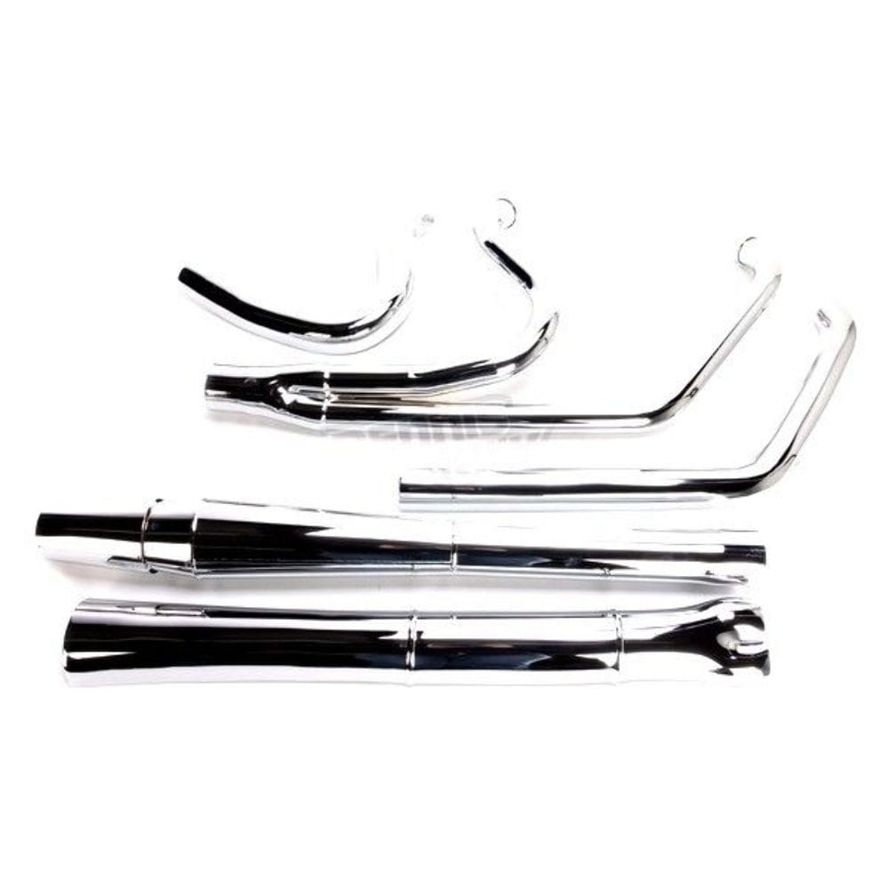 Thunderheader Chrome 2 into 1 Exhaust Pipe Header Muffler System Harle ...