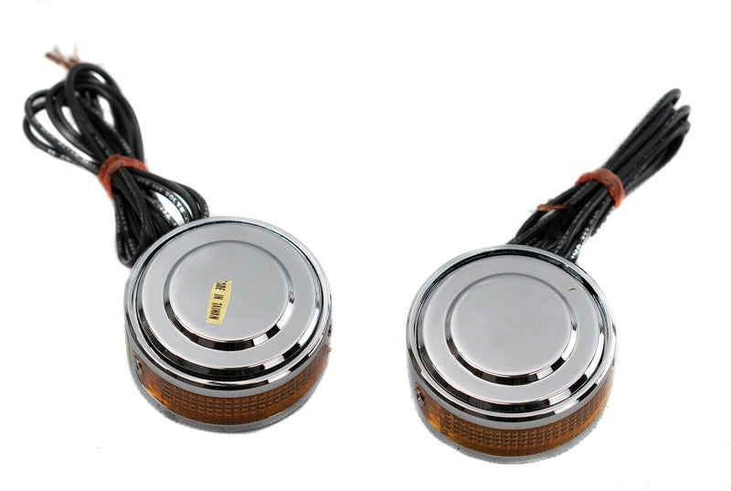 Custom Chrome Rick Doss Round Orange Red Marker Lights Harley Triple T ...