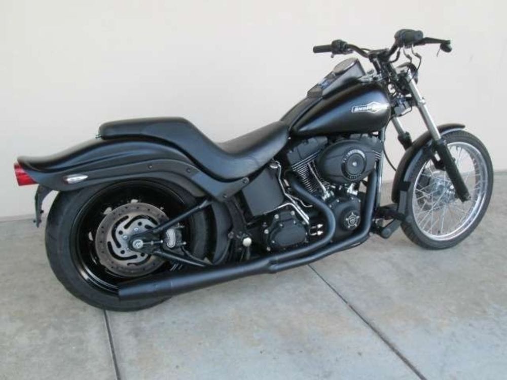Thunderheader Black 2 Into 1 Pipe Exhaust System Harley Softail FXST F ...