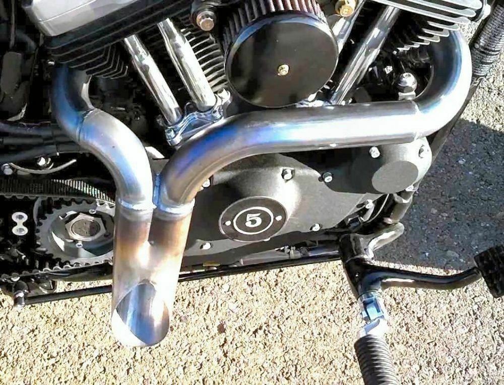 Twisted Choppers Hookah 2 into 1 Header Exhaust Drag Pipe 86-03 Harley ...