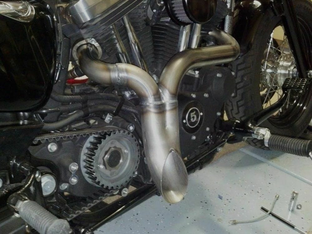 Twisted Choppers Hookah 2 into 1 Header Exhaust Drag Pipe 86-03 Harley ...