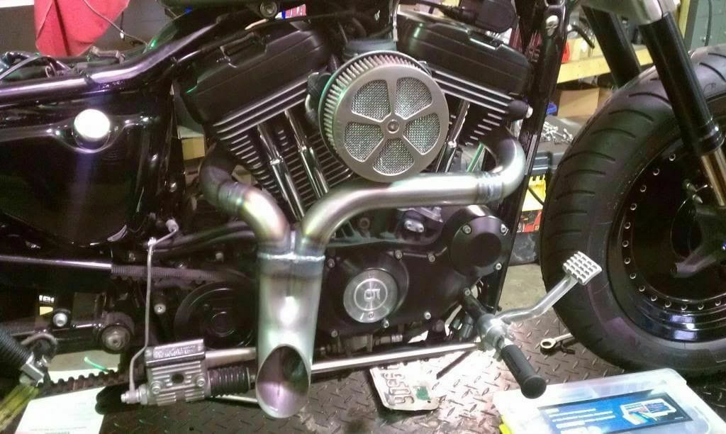 Twisted Choppers Hookah 2 into 1 Header Exhaust Drag Pipe 86-03 Harley ...