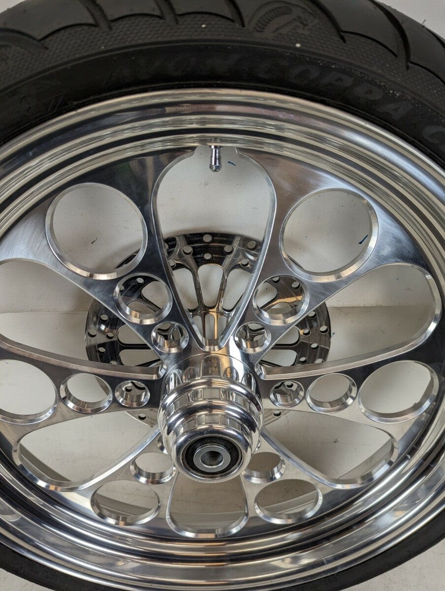 Polished Kool Kat 21 3.5 Billet Front Wheel Package Avon Harley Tourin ...